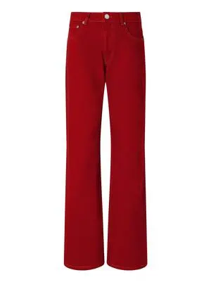 AMI Paris Mid-rise Wide-leg Jeans - Red