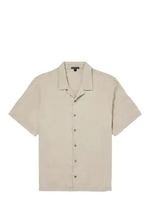 JAMES PERSE Convertible-collar Linen Shirt - Beige