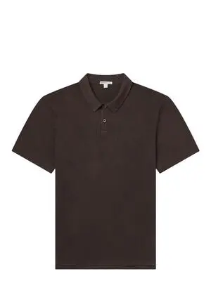 JAMES PERSE Supima Cotton-jersey Polo Shirt - Brown