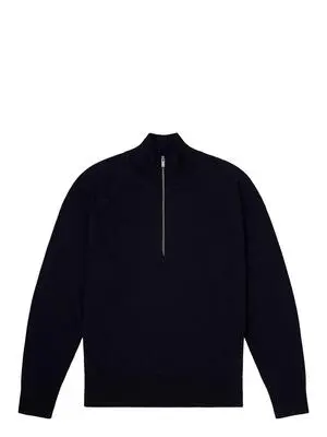 Barena Venezia Merino Wool Half-zip Sweater - Navy