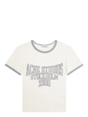 Acne Studios Logo-print Cotton-jersey T-shirt - Neutrals