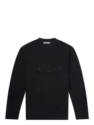 Acne Studios Logo-print Cotton-jersey T-shirt - Black
