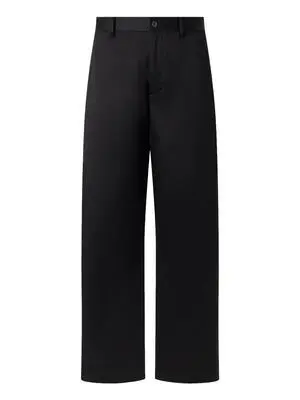 Acne Studios Straight-leg Pleated Cotton-satin Trousers - Black