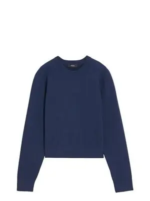 Theory Ribbed Trim Stretch Knit Top - Navy