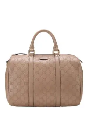 Gucci Guccissima Leather Boston Handbag - Pink