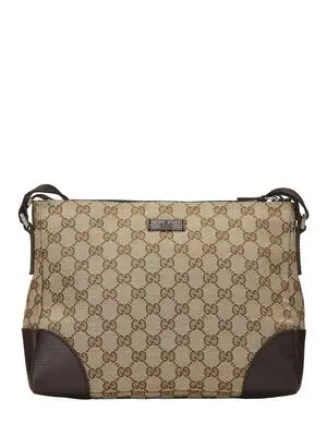 Gucci Gg Monogram Canvas Messenger Bag - Brown