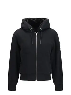 MOOSE KNUCKLES Moose Knuckles Bunny Hooded Zip-Up Jacket With Fur Trim And Logo Detail