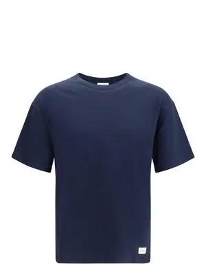 Saint Laurent Cotton Crewneck T-shirt - Blue