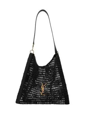 Saint Laurent Raffia Tote Bag - Black
