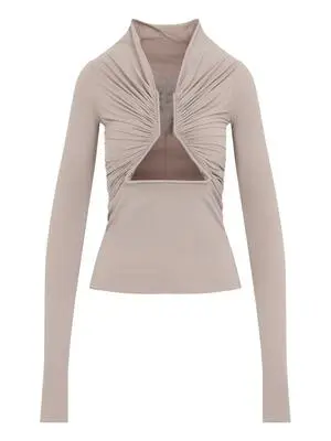 Rick Owens Long Sleeve Jersey Top With Geometric Cut-out - Multicolor