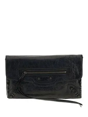 Balenciaga Le City Clutch In Lambskin - Black