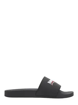 Balenciaga Balenciaga Rubber Pool Slide With Political Logo Black