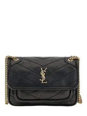 Saint Laurent Mini Niki Quilted Leather Shoulder Bag - Black