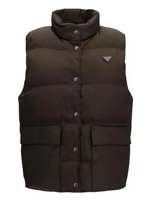 Prada Re-nylon Down Gilet - Brown