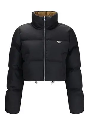 Prada Short Re-nylon Down Jacket - Black