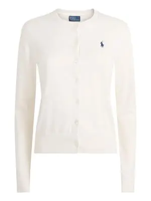 Polo Ralph Lauren Pima Cotton Cardigan With Embroidered Polo Pony - Ivory