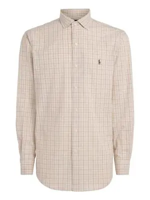 Polo Ralph Lauren Stretch-cotton Check Custom Fit Shirt - Beige