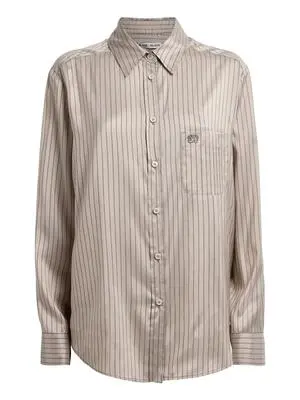 BLAZÉ MILANO Silk Striped Shirt - Grey