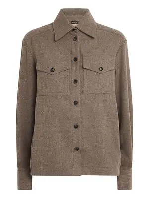 Kiton Virgin Wool-cashmere Overshirt - Brown