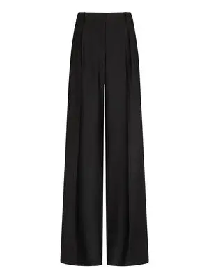 Serena Bute Wool Inverted Pleat Trousers - Black