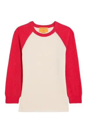 Guest In Residence Two-tone Cashmere Sweater - Ecru