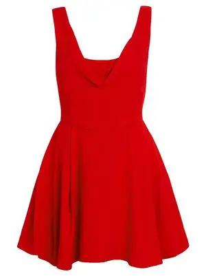 Alice + Olivia Estrella Pleated Crepe Mini Dress - Red