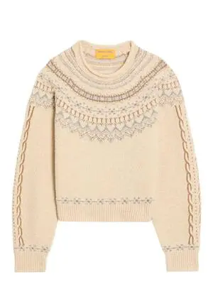 Guest In Residence Intarsia Wool-blend Sweater - Sand
