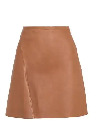 Theory Leather Mini Skirt - Tan