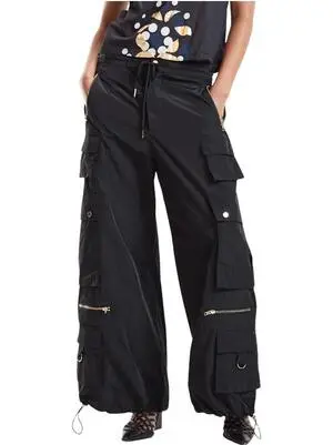 Cynthia Rowley Nylon Cargo Pants - Black