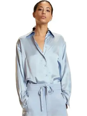 Cynthia Rowley Silk Button-up Shirt - Blue