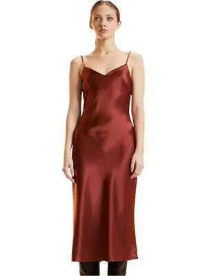 Cynthia Rowley Garbo Slip Dress - Rust