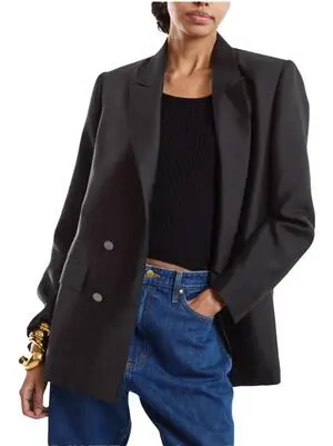 Cynthia Rowley The Breakers Double Breasted Blazer - Black