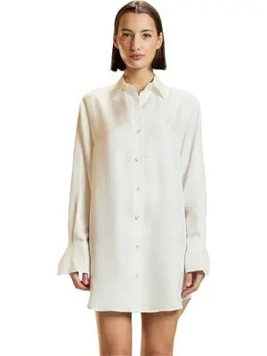 Cynthia Rowley Collectible Silk Shirt Dress - White