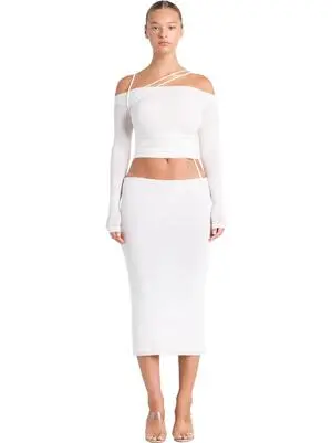 SKIMS Sheer Modal Midi Skirt - Ecru