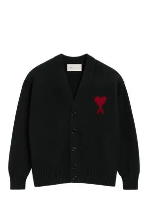 AMI AMI De Coeur Logo Wool Cardigan