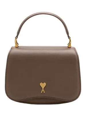 AMI Paris AMI Paris Brown Cowhide Leather Top Handle Bag Truffle