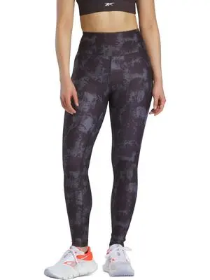 REEBOK High-rise Printed Leggings - Black