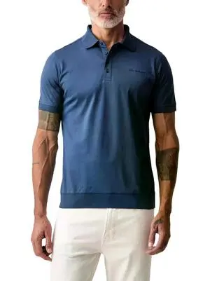Karl Lagerfeld Logo-embroidered Short-sleeve Polo Shirt - Blue