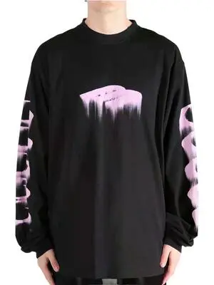 Balenciaga Logo-print Long-sleeve T-shirt - Black