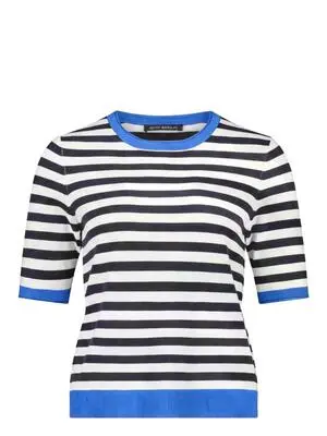 BETTY BARCLAY Striped Short-sleeve Sweater - White