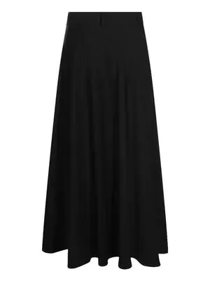 Herno Logo Plaque Pleated Maxi Skirt - Black