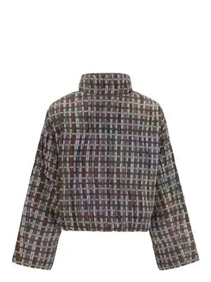 GONGDID DESIGN Padded Jacket With Plaid Pattern - Brown