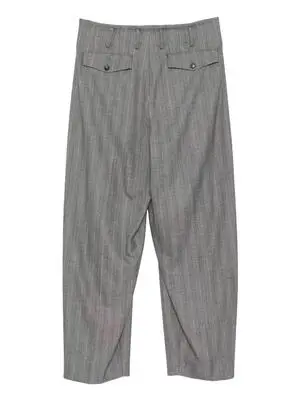 HED MAYNER Pinstriped Pleated Trousers - Grey