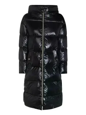 Herno Quilted Hooded Coat - Black
