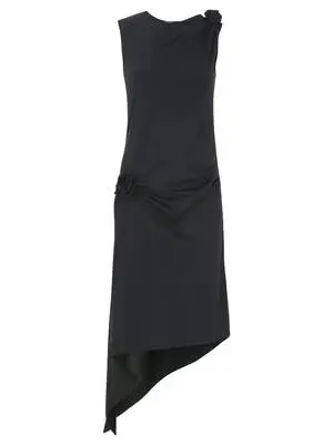 Coperni Sleeveless Asymmetric Flower Gown - Black