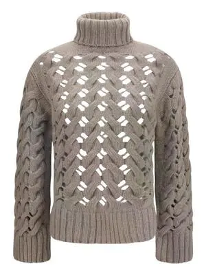 P.a.r.o.s.h Perforated Turtleneck Sweater - Neutrals