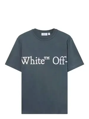 Off-White Bookish Scarf Short Sleeve T-shirt Blue