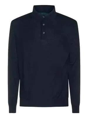 Kiton Button-up Polo Shirt - Blue