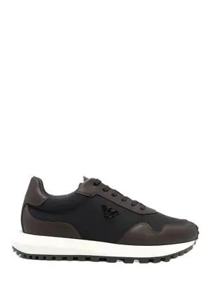 Emporio Armani Panelled Logo Plaque Sneakers - Blue