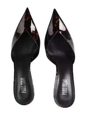 Paris Texas Lidia Tortoiseshell-effect Patent Leather Mules - Brown
